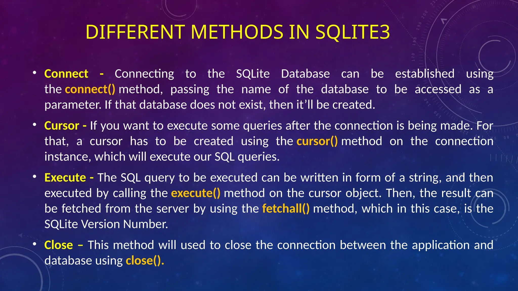 SQLite 3 chapter 4 BCA Notes Python NEP syllabus | PPTX
