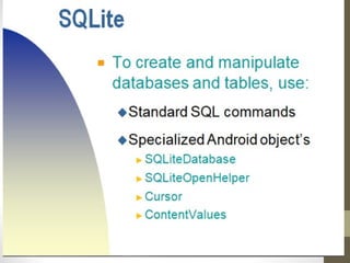 Sq lite database | PPT