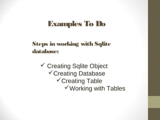Sq lite database | PPT