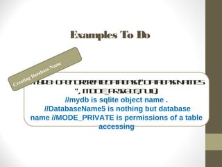 Sq lite database | PPT