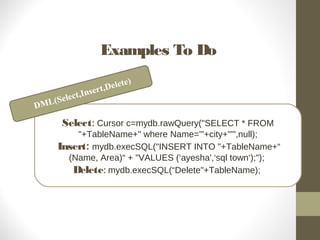 Sq lite database | PPT