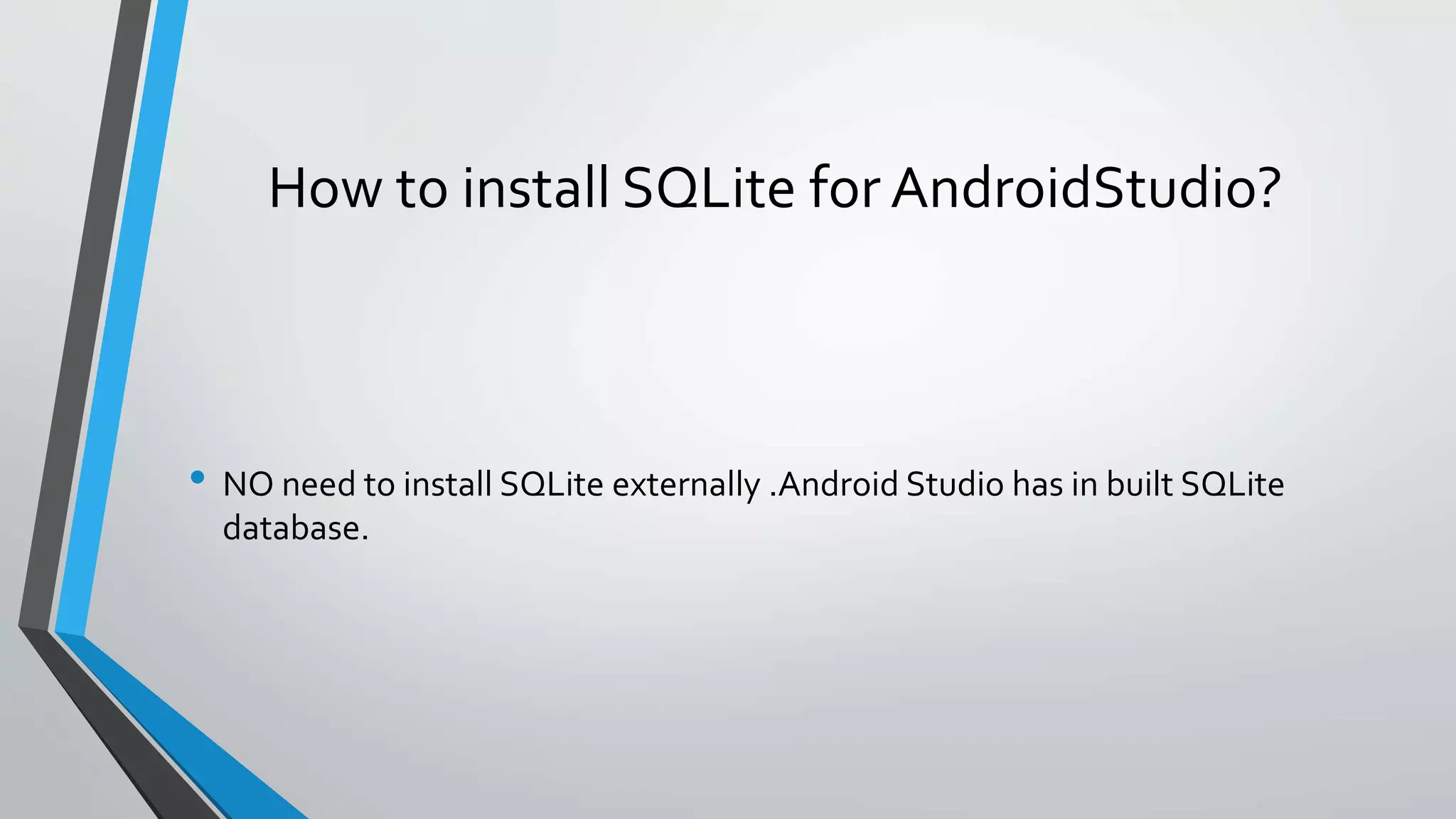 Sqlite Database In Android Pptx Databases Computer Software And