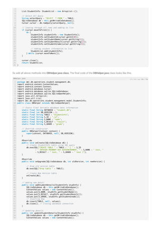 SQLite Database Tutorial In Android | PDF