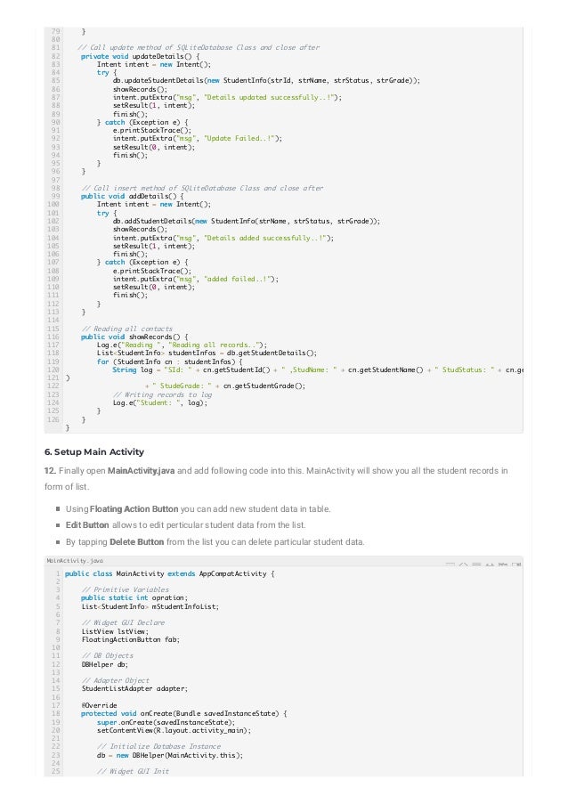 Sqlite Database Tutorial In Android