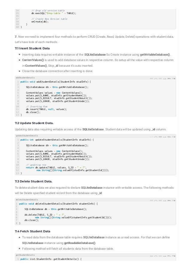 Sqlite Database Tutorial In Android
