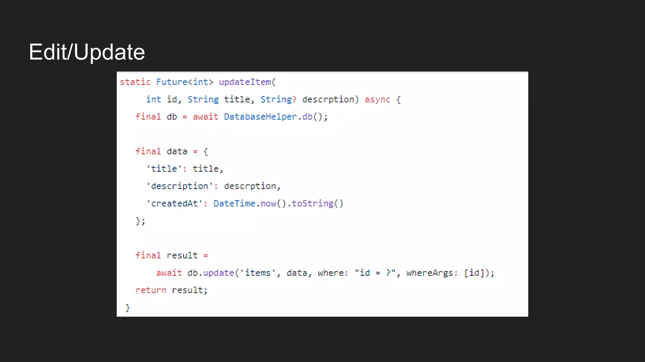 Sqlite In Flutter Pptx