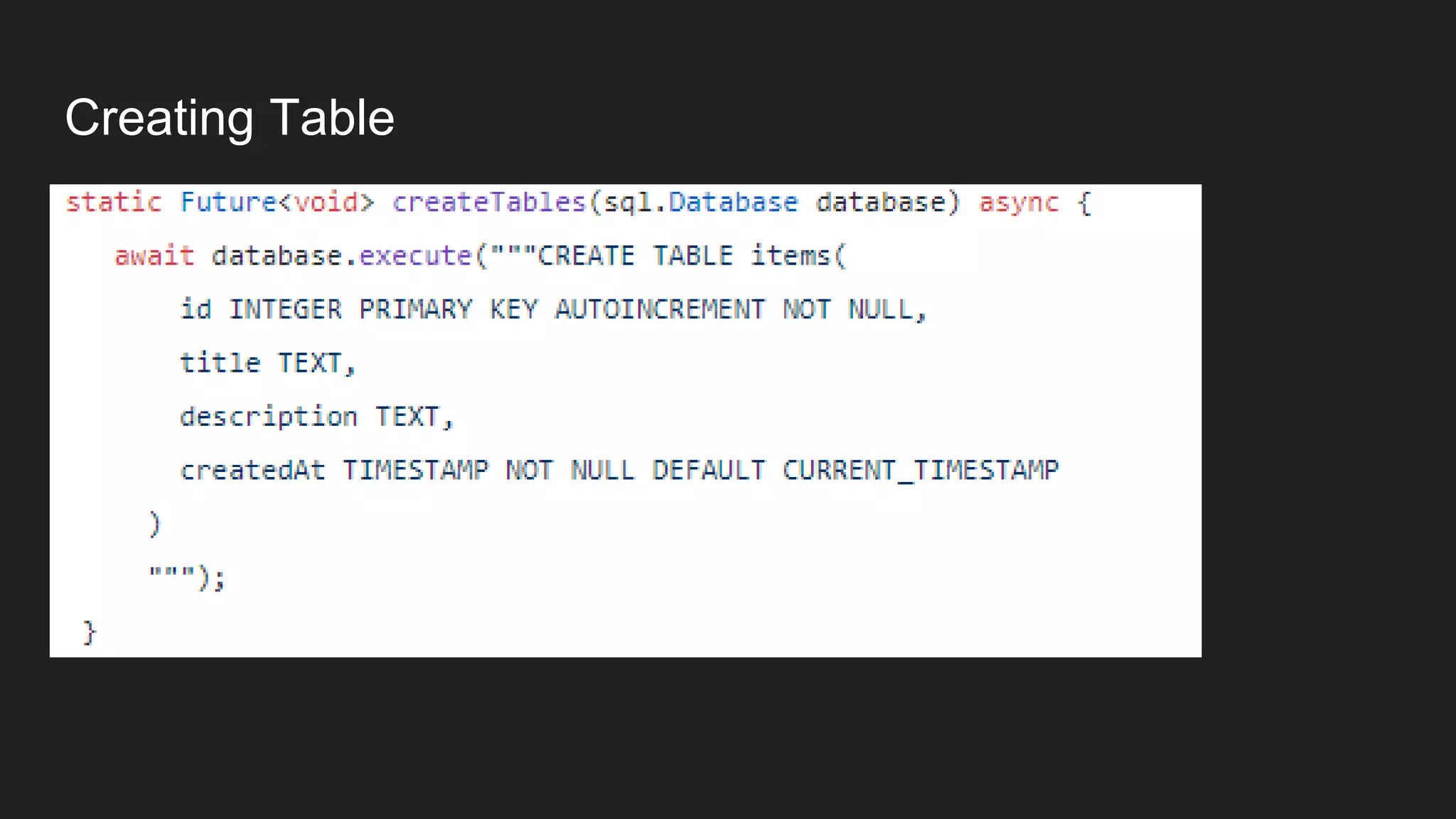 Sqlite In Flutter Pptx