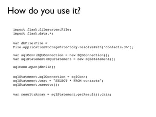 Introduction to SQLite in Adobe AIR | PPT