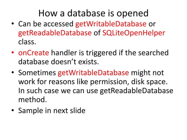 SQLite Opening .pptx