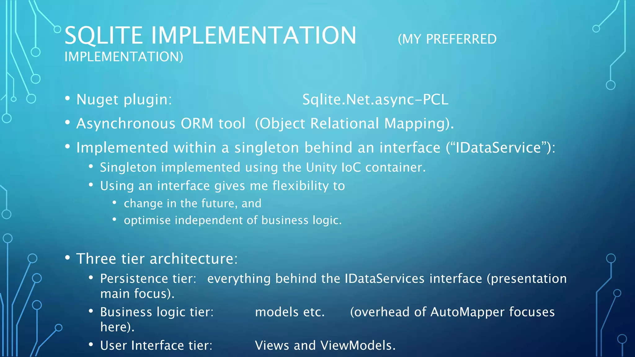 Xamarin Sqlite Performance Ppt