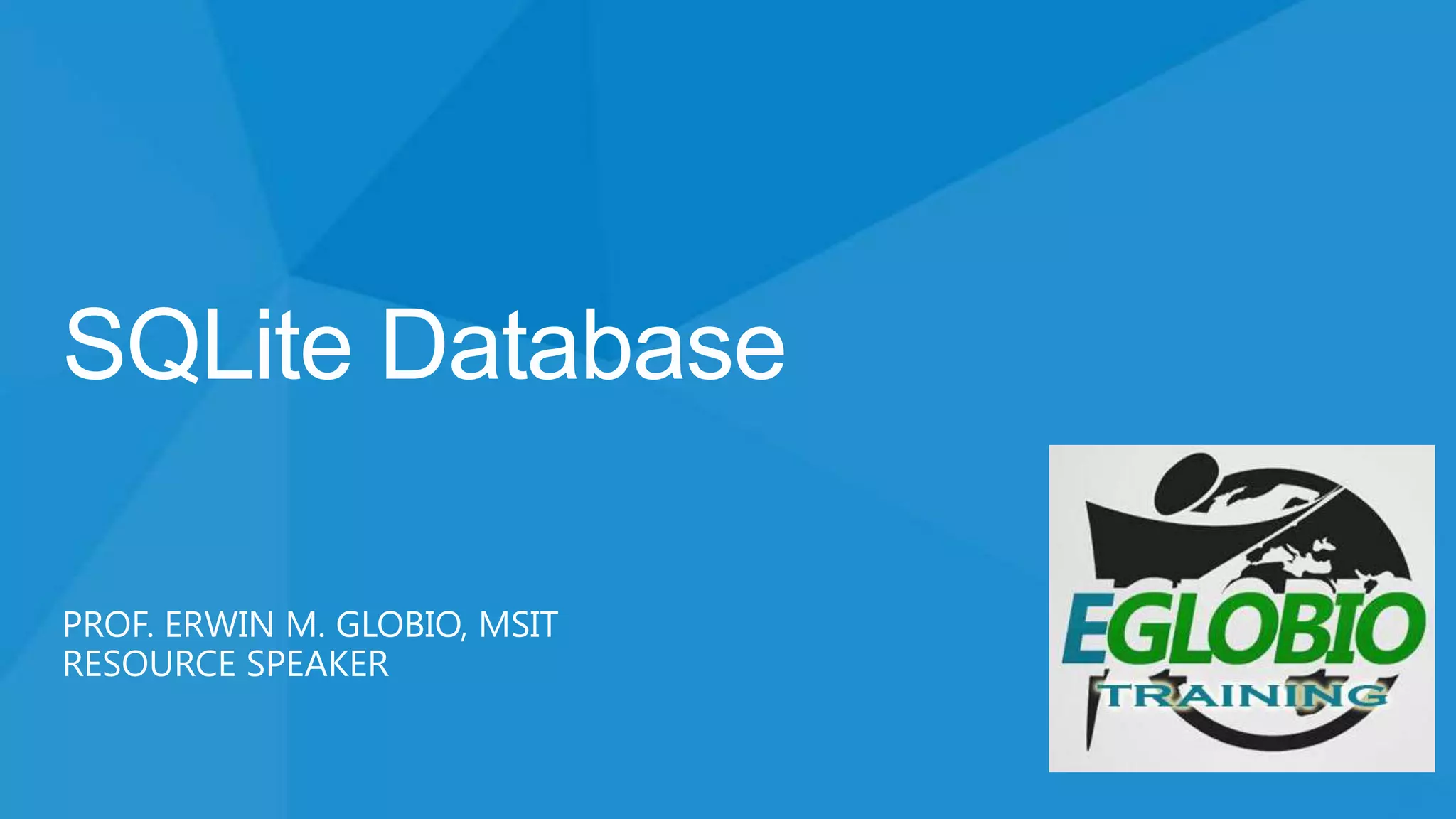 Sq lite presentation | PPTX