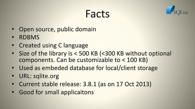 Sqlite Introduction | PPT
