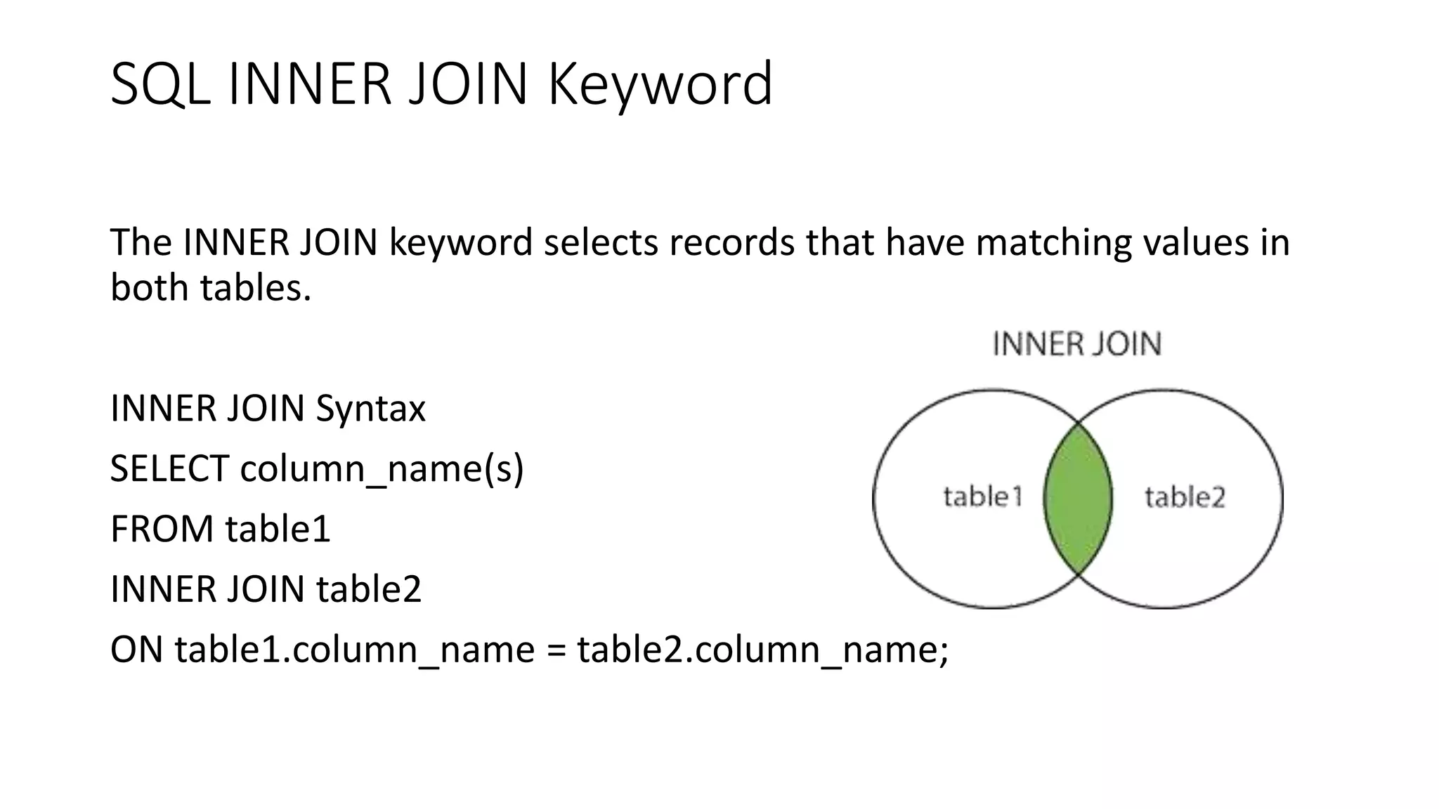 SQL JOIN.pptx | Databases | Computer Software and Applications