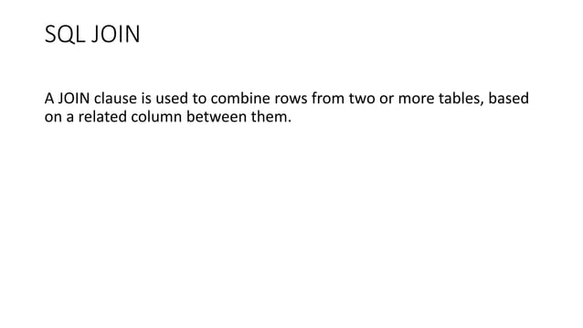 SQL JOIN.pptx | Databases | Computer Software and Applications