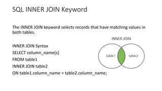 SQL JOIN.pptx | Databases | Computer Software and Applications