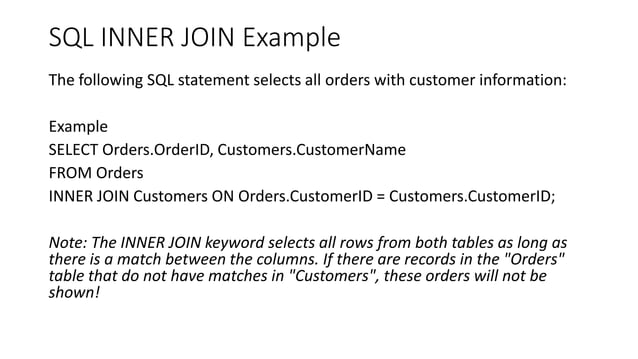 SQL JOIN.pptx | Databases | Computer Software and Applications