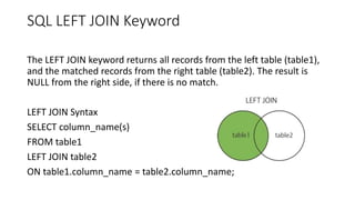 SQL JOIN.pptx | Databases | Computer Software and Applications