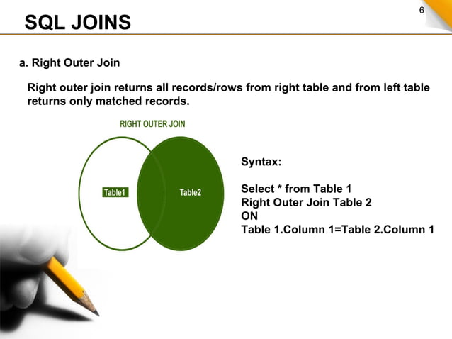 Sql joins | PPT | Databases | Computer Software and Applications