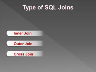 Sql joins | PPTX | Databases | Computer Software and Applications