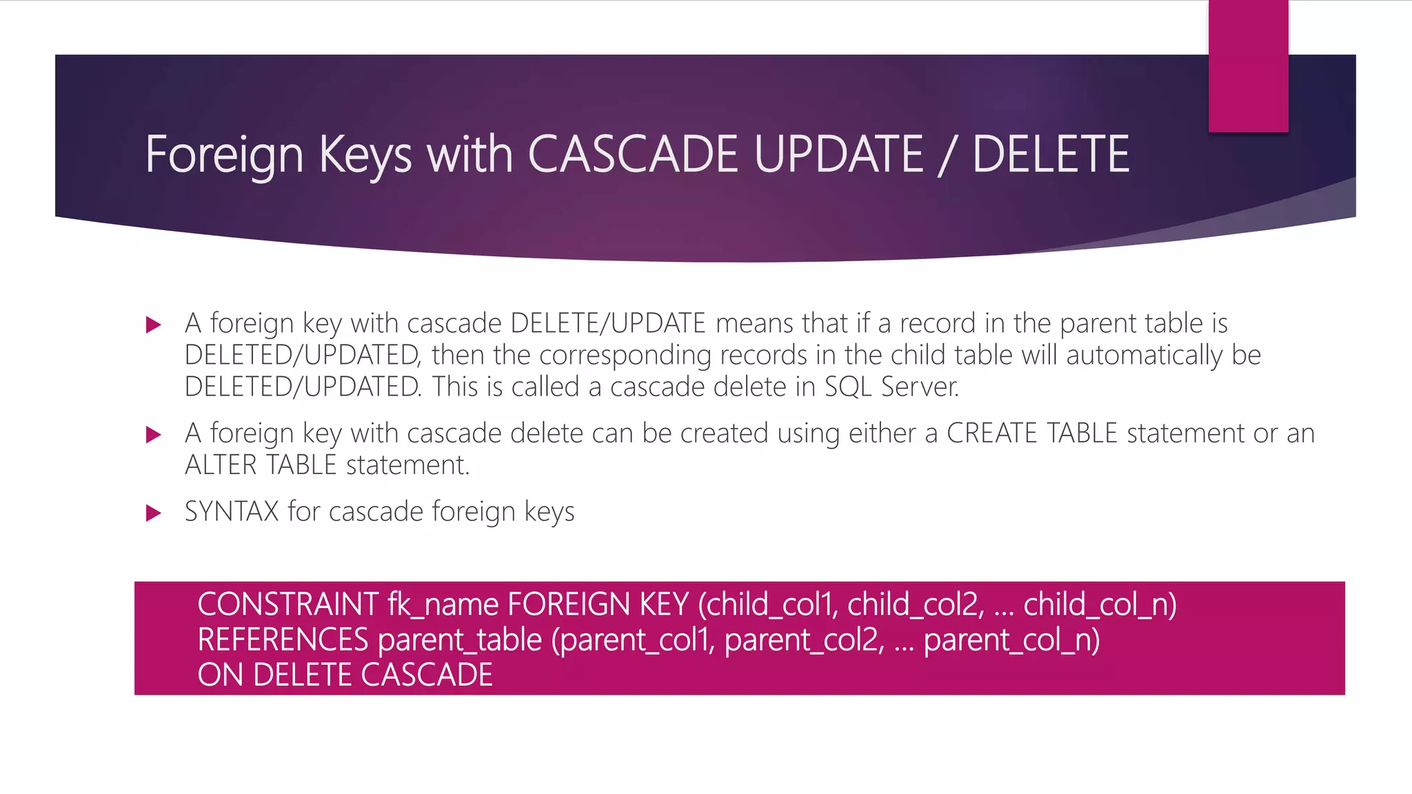 Sql Keywords - You Need to Use | PPTX