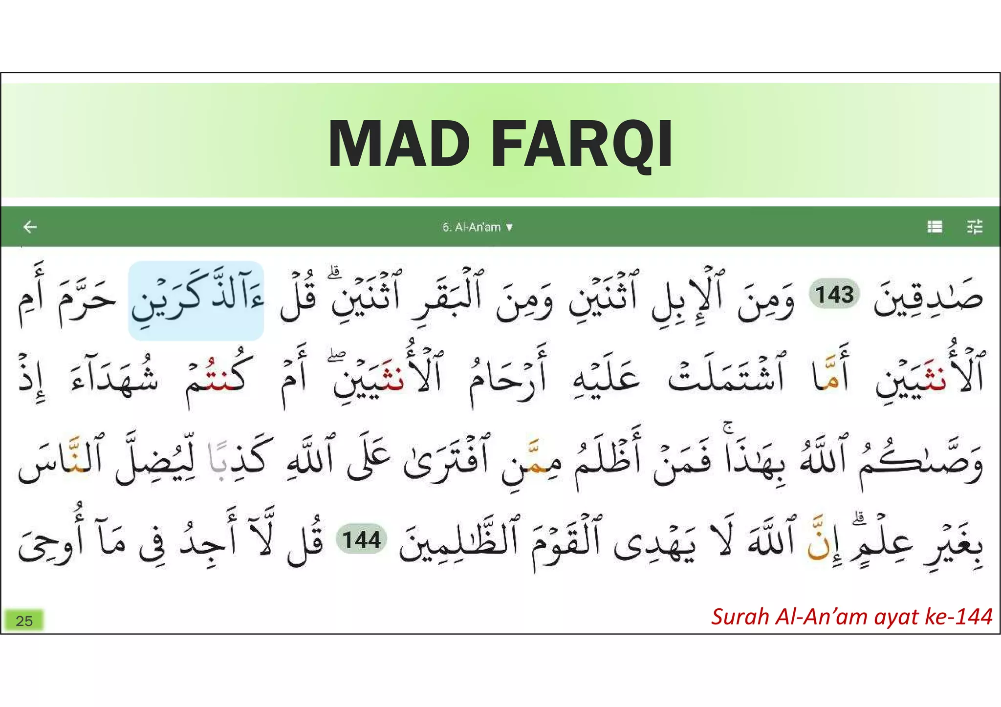 Mad Lazim Harfi, Mad Lazim Kalimi, Mad Farq | PDF