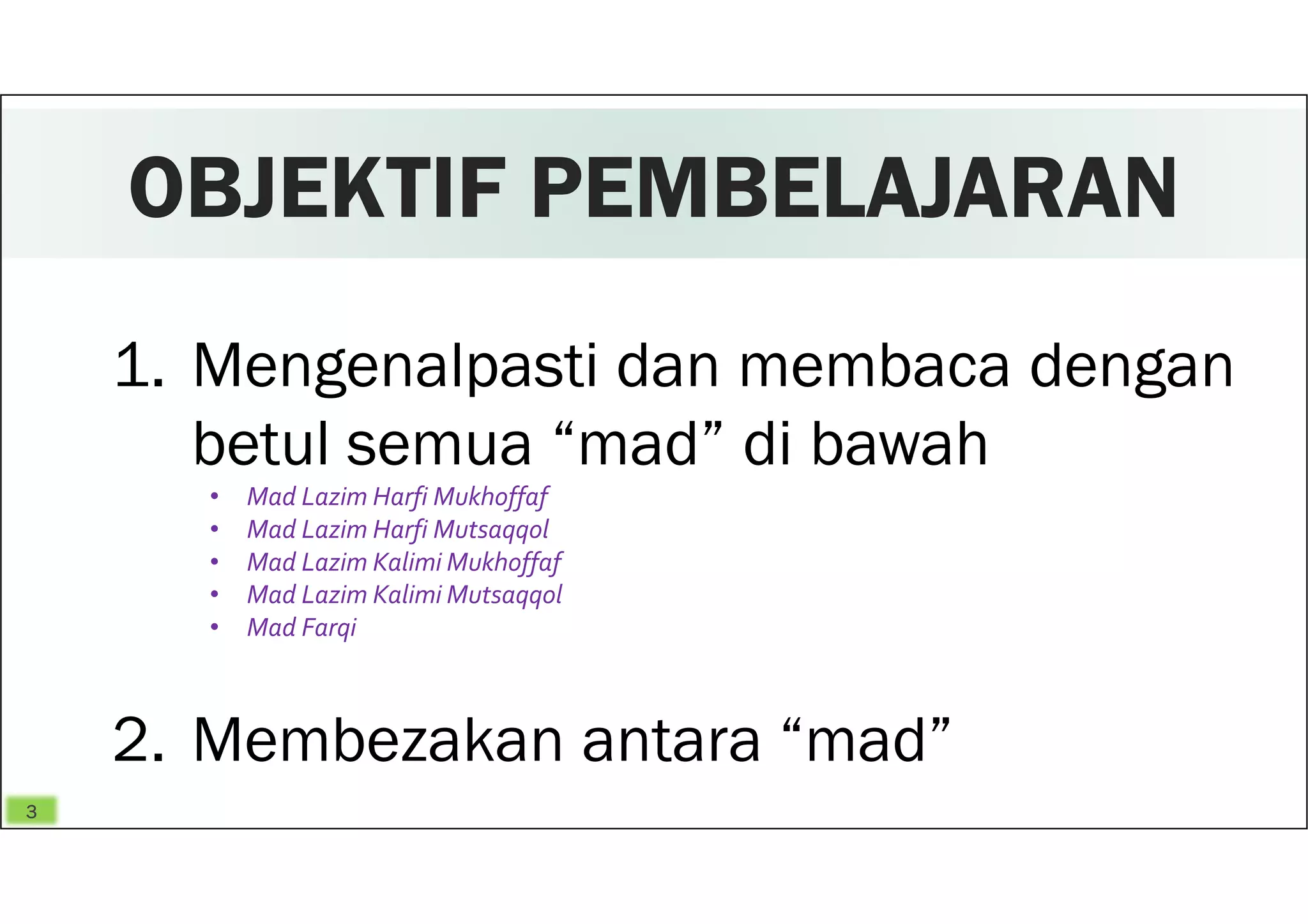 Mad Lazim Harfi, Mad Lazim Kalimi, Mad Farq | PDF