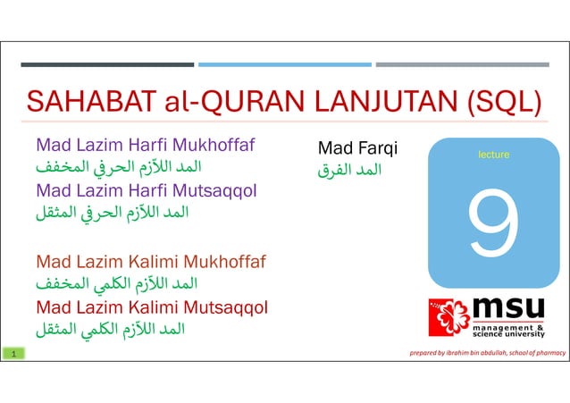 Mad Lazim Harfi, Mad Lazim Kalimi, Mad Farq | PDF