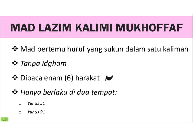 Mad Lazim Harfi, Mad Lazim Kalimi, Mad Farq | PDF