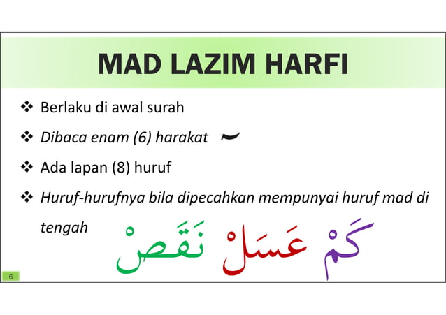 Mad Lazim Harfi, Mad Lazim Kalimi, Mad Farq | PDF