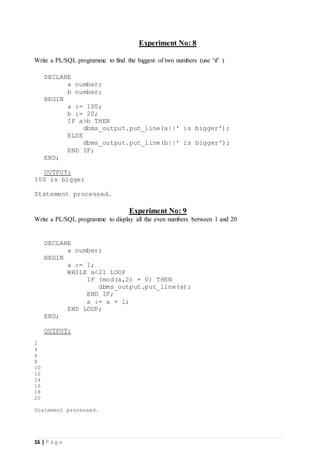Sql lab experiments | PDF