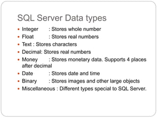 SQL Server Learning Drive | PPT