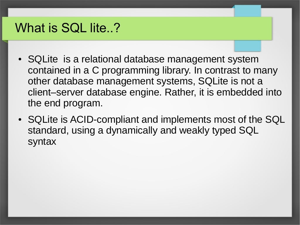 Sql lite android