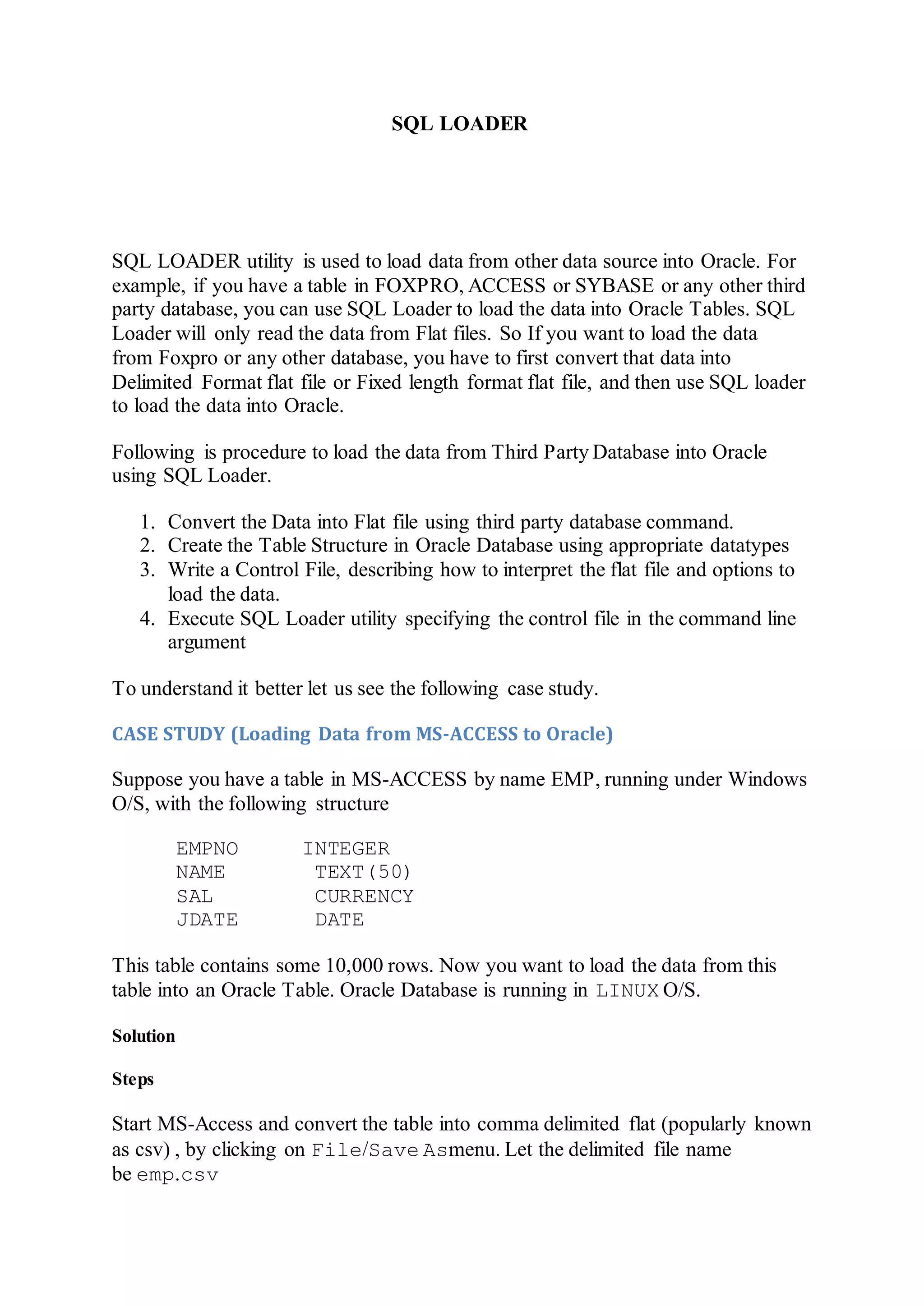 Sql loader good example | DOCX