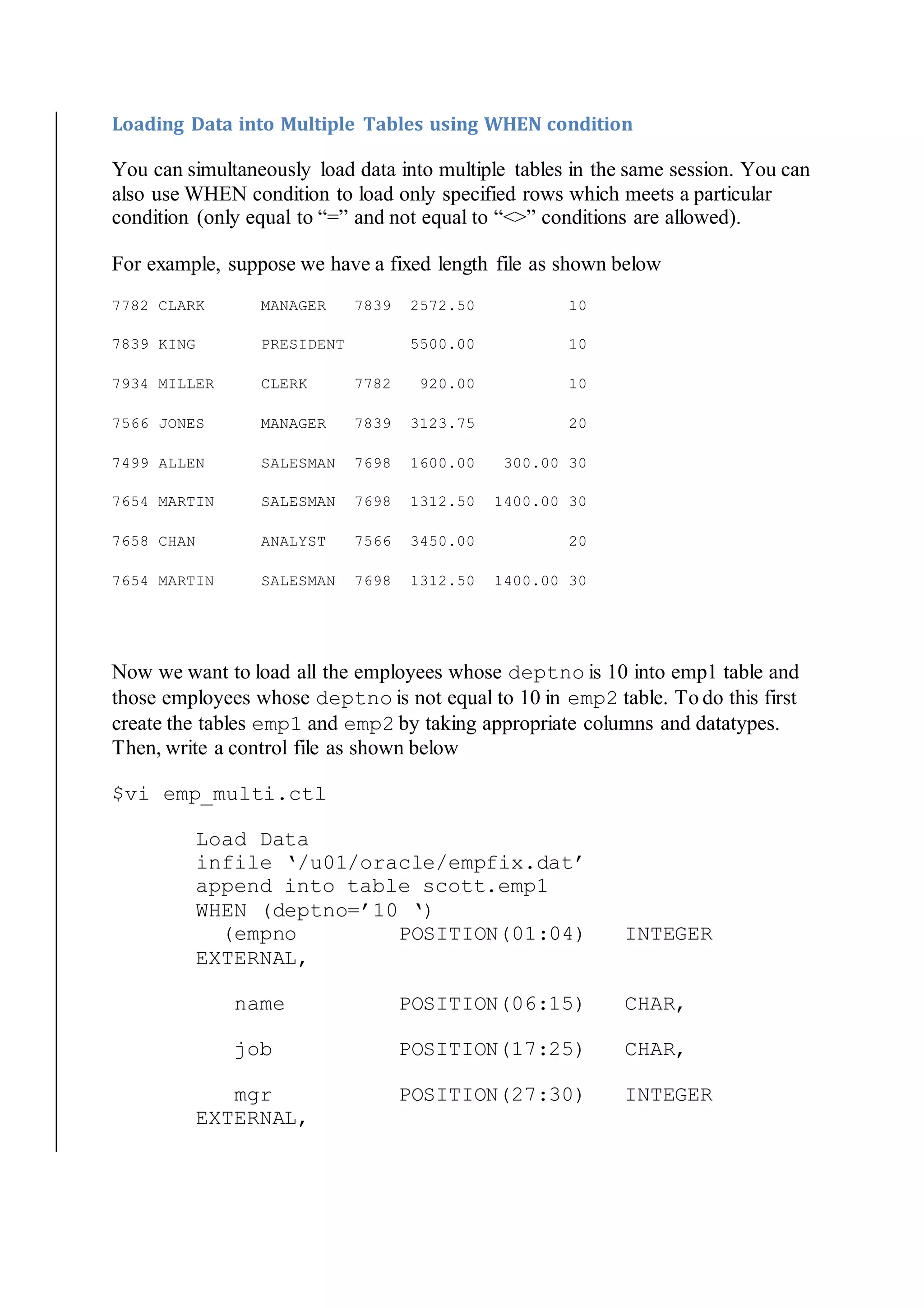 Sql loader good example | DOCX