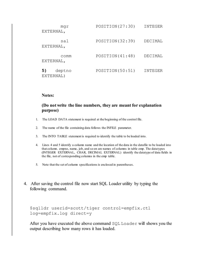 Sql loader good example | DOCX