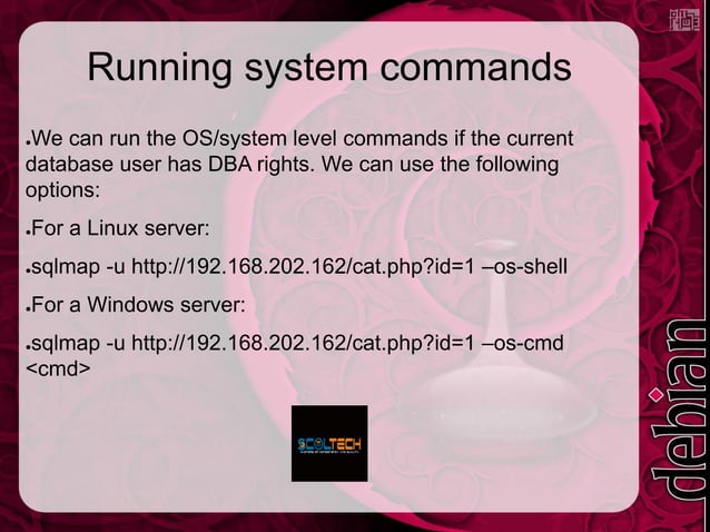 Important SQLMap commands | PPT | Free Download