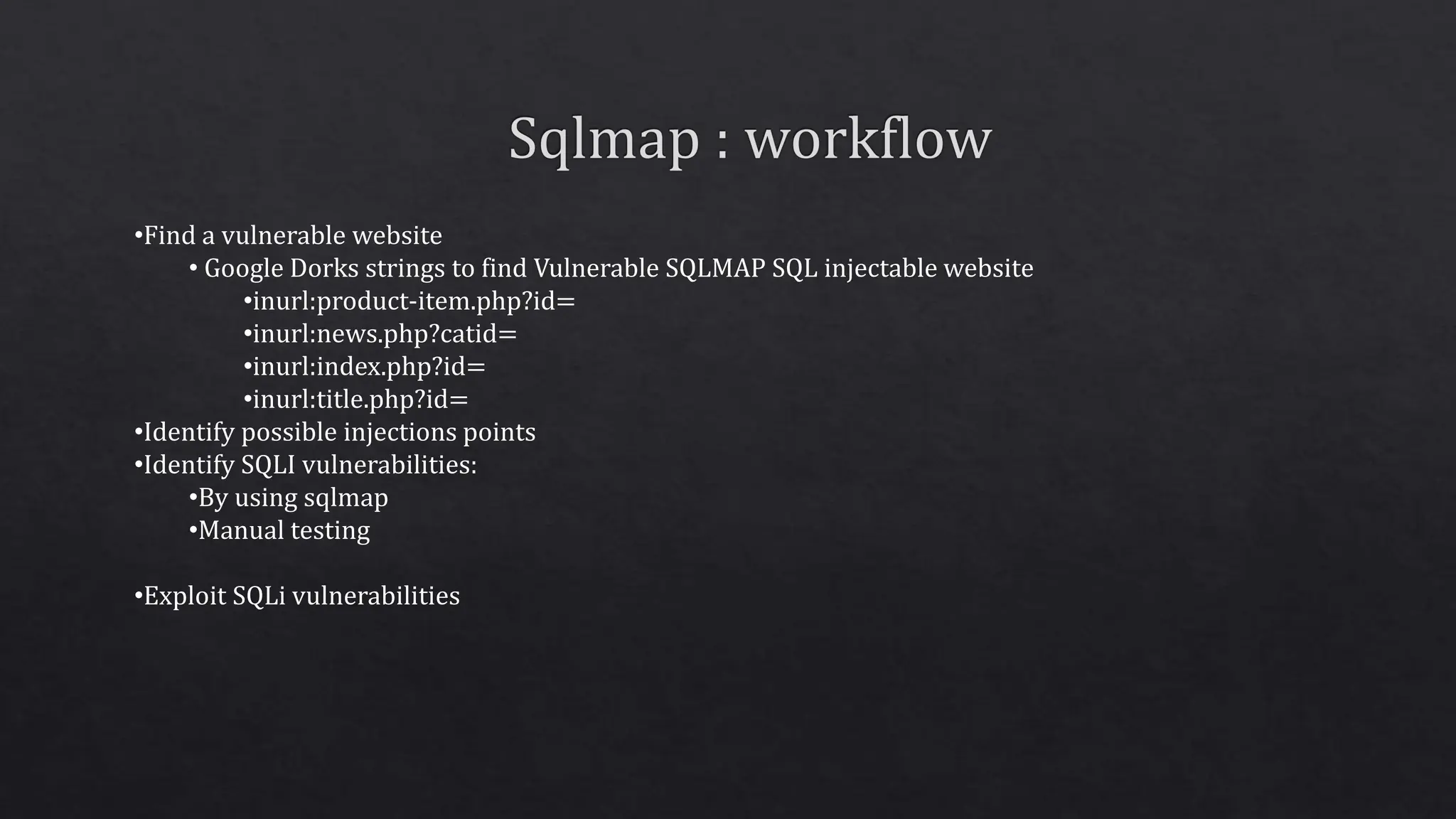 Sqlmap Using Kali Linux By 22011556 105 Pptx