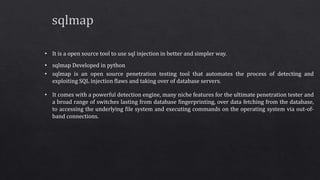 sqlmap- using -kali -linux by-22011556-105.pptx