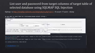 sqlmap- using -kali -linux by-22011556-105.pptx