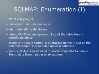 SQLMAP Tool Usage - A Heads Up | PPT