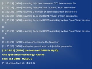 SQLMAP Tool Usage - A Heads Up | PPT