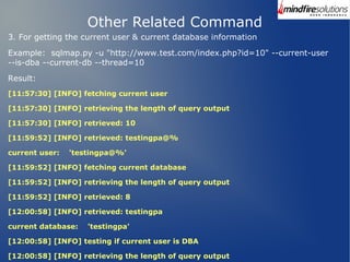 SQLMAP Tool Usage - A Heads Up | PPT