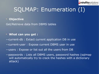 SQLMAP Tool Usage - A Heads Up | PPT