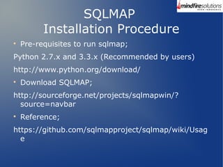 SQLMAP Tool Usage - A Heads Up | PPT