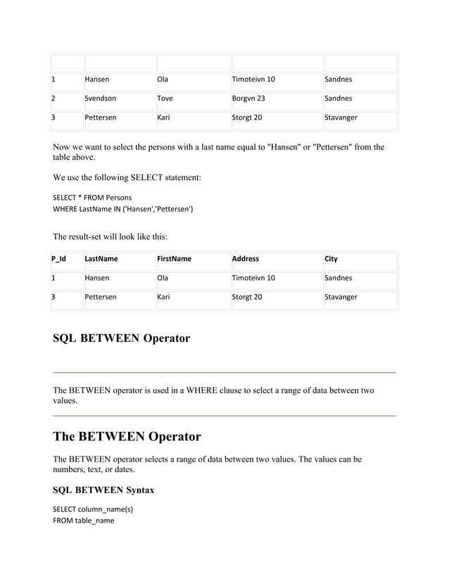 A must Sql notes for beginners