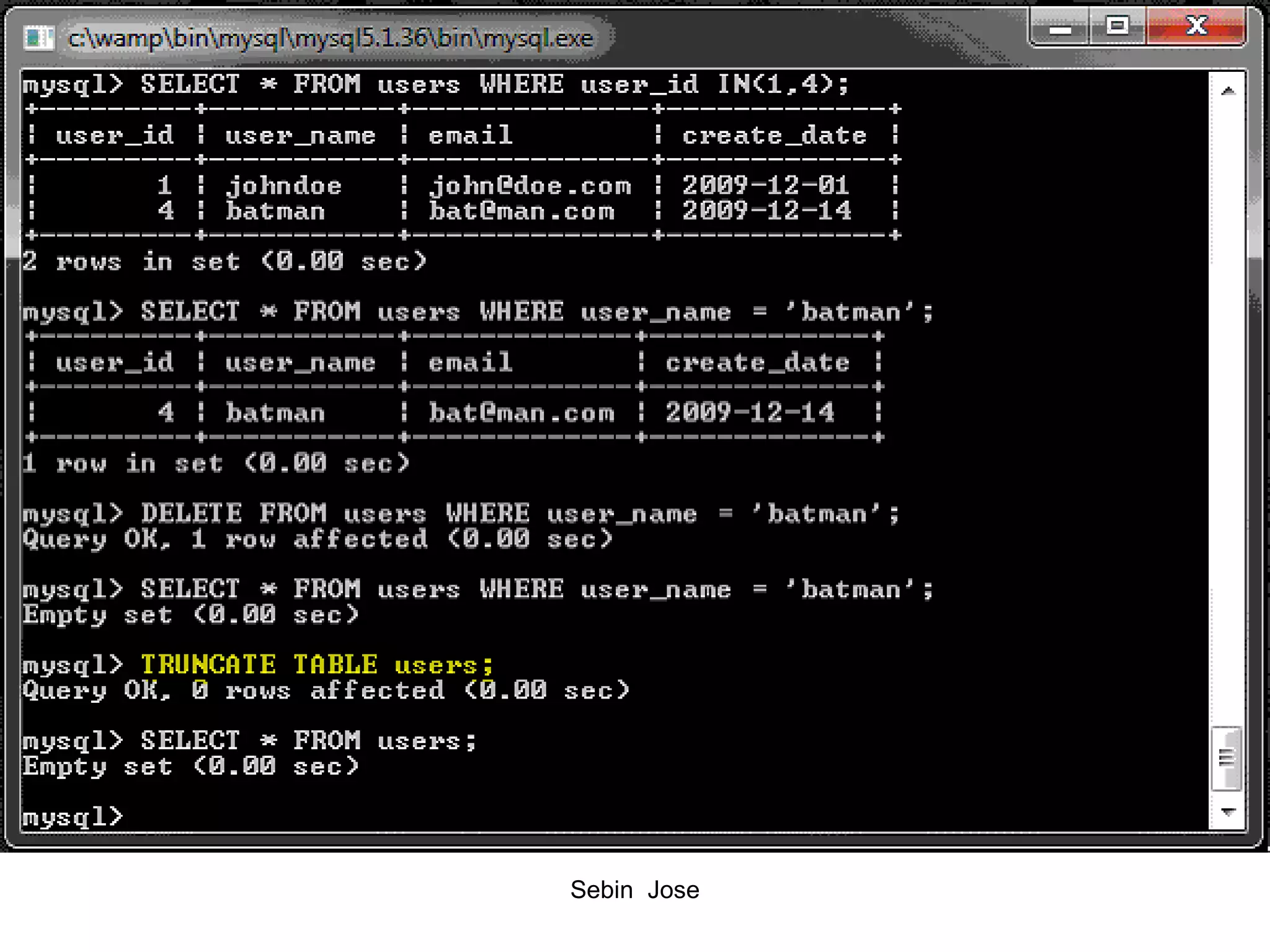 Basic SQL DB operations | PPT