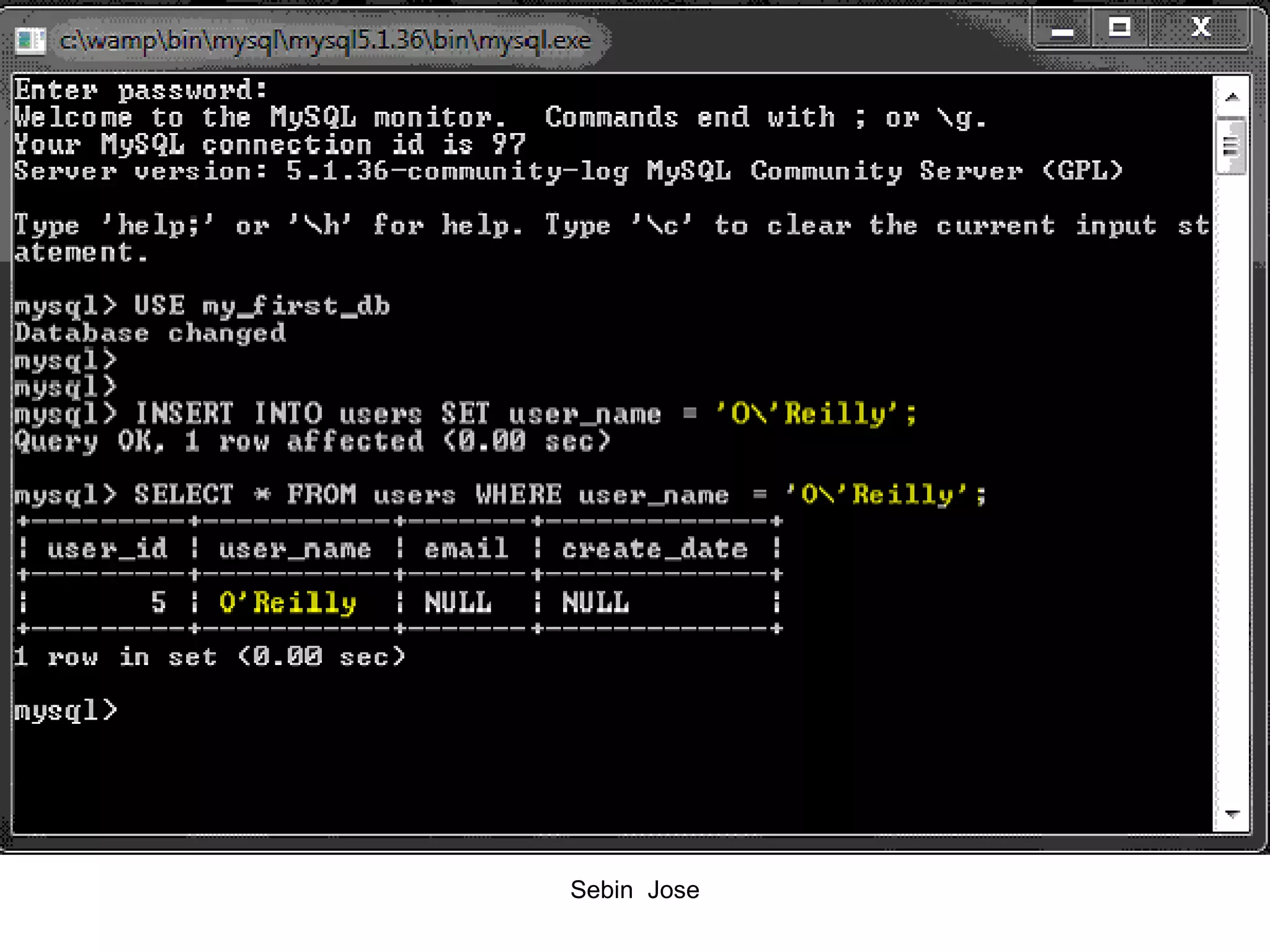 Basic SQL DB operations | PPT
