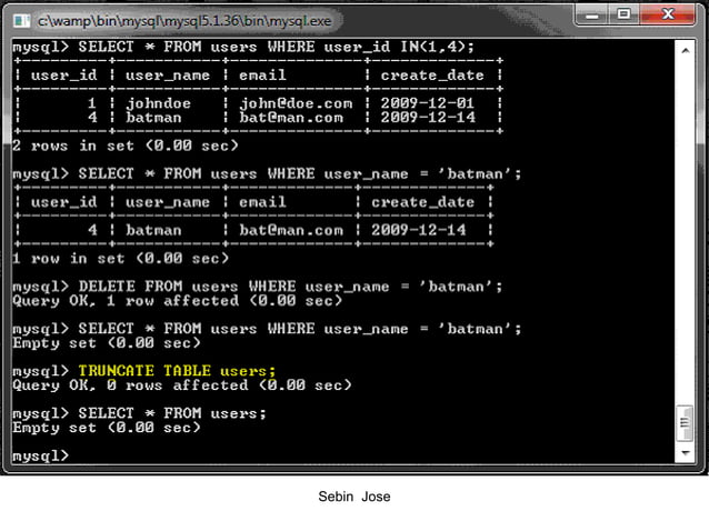 Basic SQL DB operations | PPT