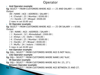Sql operator | PPTX