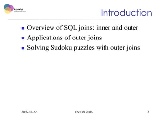 SQL Outer Joins for Fun and Profit | PPT